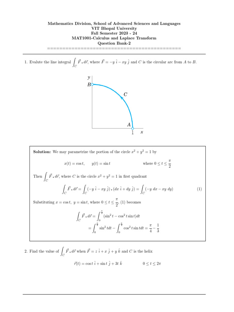 Question Bank-2 | PDF | Integral | Calculus