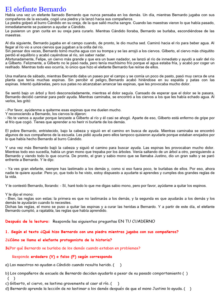 El Elefante Bernardo Imprimir Pdf