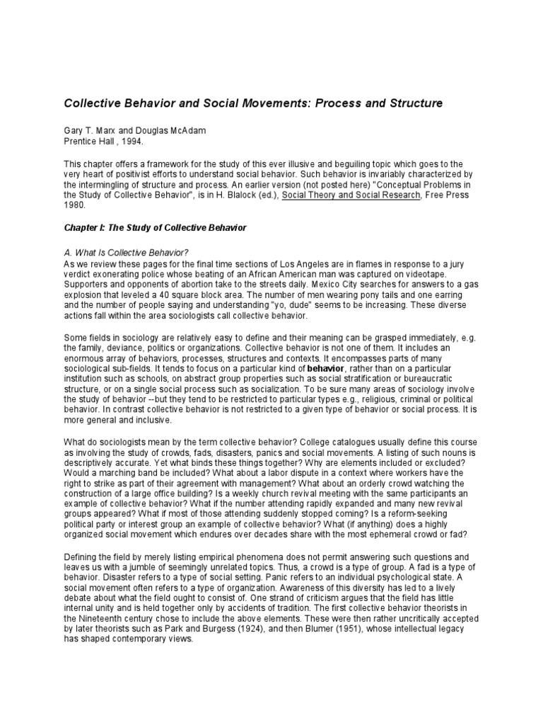 MARX - Collective Behavior and Social Movements | PDF | Social ...
