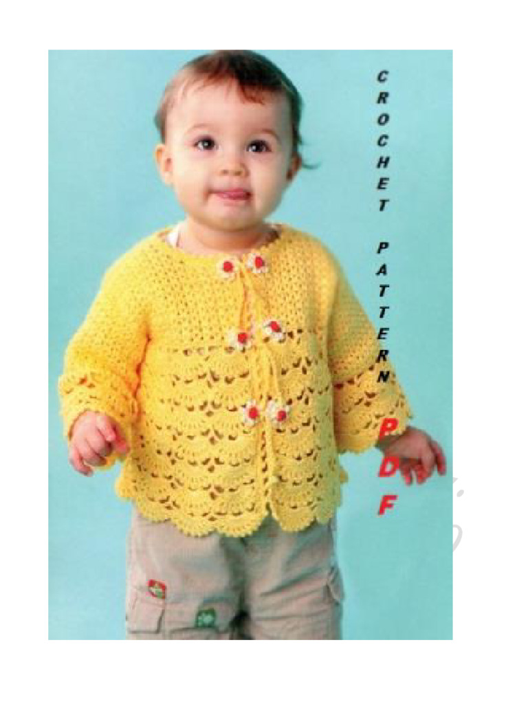Crochet Baby Yellow Jacket Pattern | PDF | Crochet | Knitting