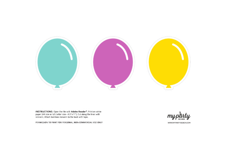 Balloon Bday Freebie Cake Topper | PDF