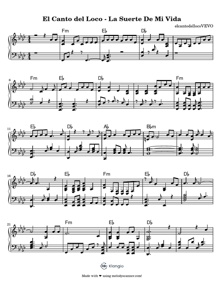 El Canto Del Loco - La Suerte de Mi Vida | PDF