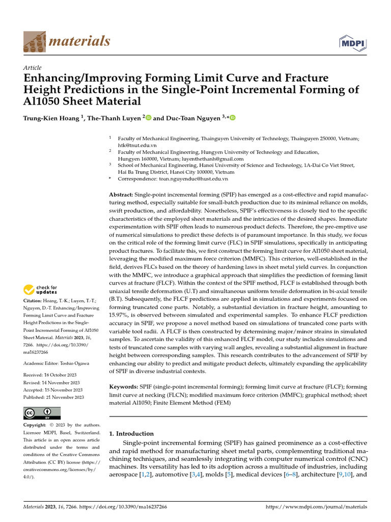 Materials 16 07266 v2 | PDF | Deformation (Engineering) | Strength Of Materials