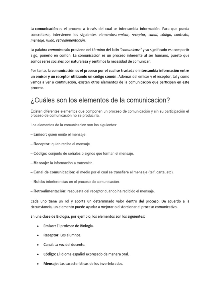 LA COMUNICACION Y SUS ELEMENTOS | Descargar gratis PDF | Narración | Comunicación