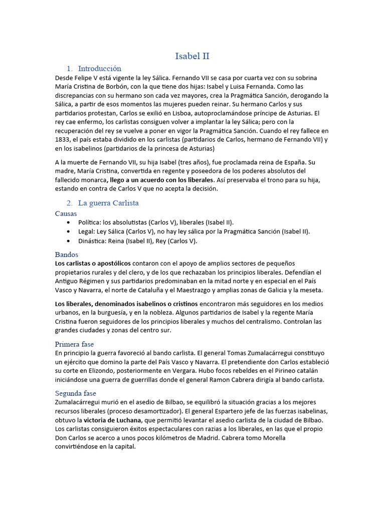 Isabel II | PDF | España | Gobierno de españa