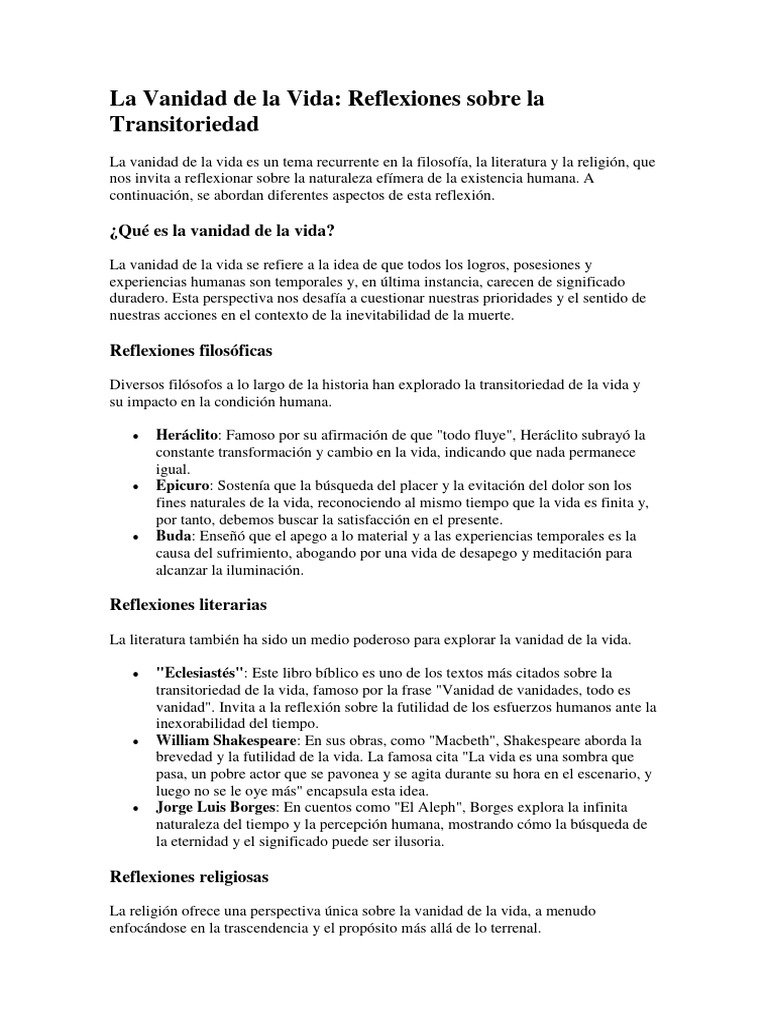 Vanidad de Vanidades | PDF