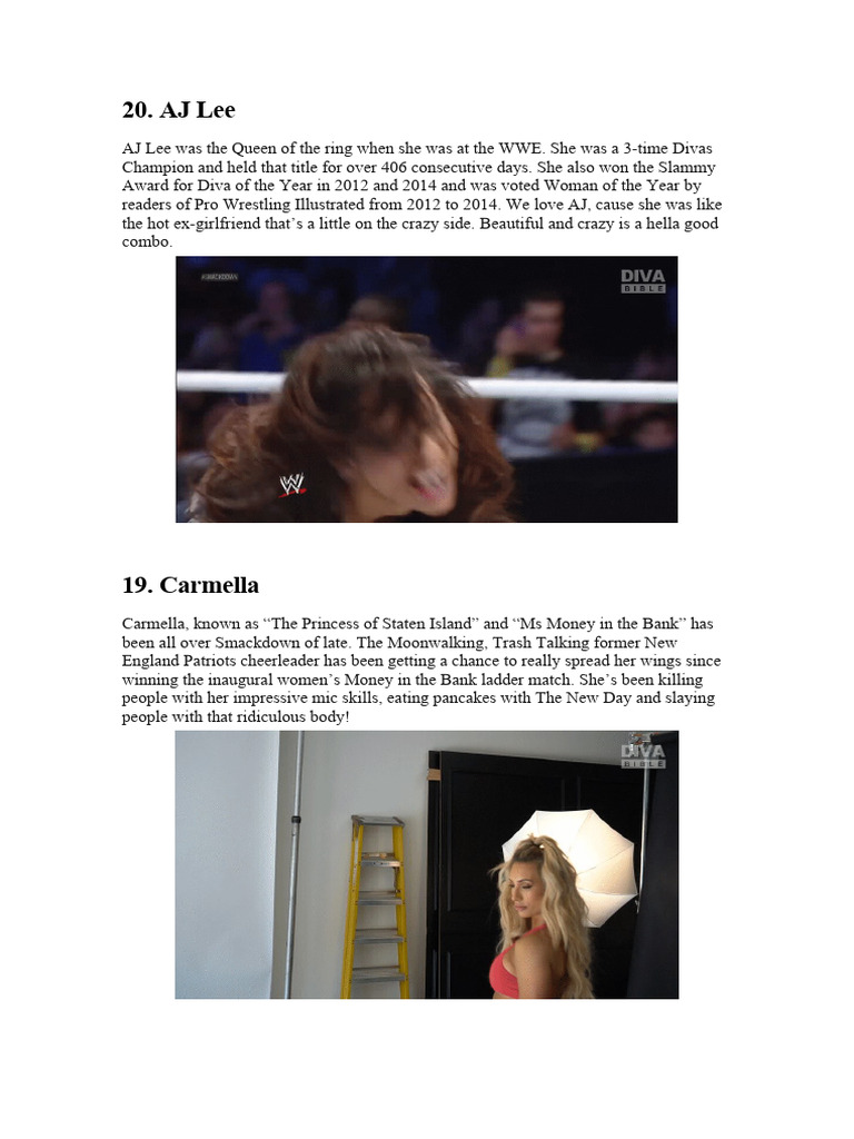 Most Beautiful Women in Wwe History | Download Free PDF | American Professional Wrestling ...