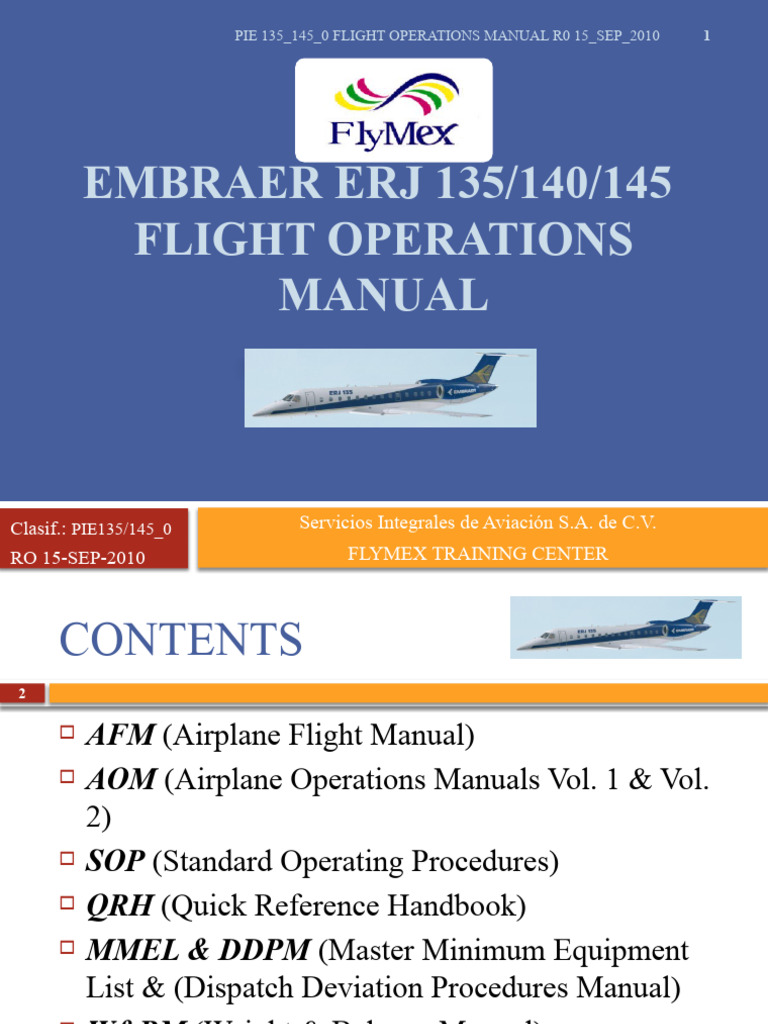 Embraer Flight Operations Manuals | PDF | Aviation | Aircraft