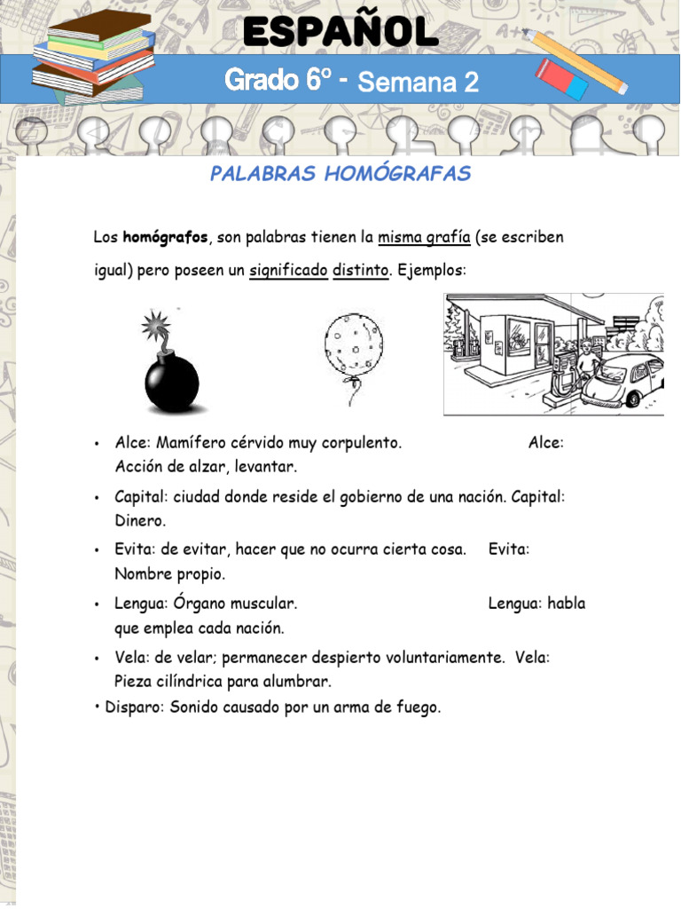 Taller Palabras Homografas - Homofonas | PDF