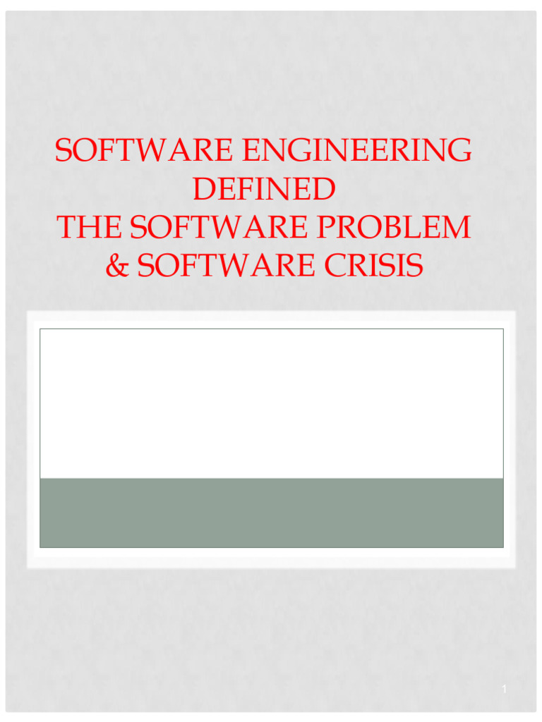 Software Engineering Defined and The Software Problem | PDF | Software Engineering | Engineering
