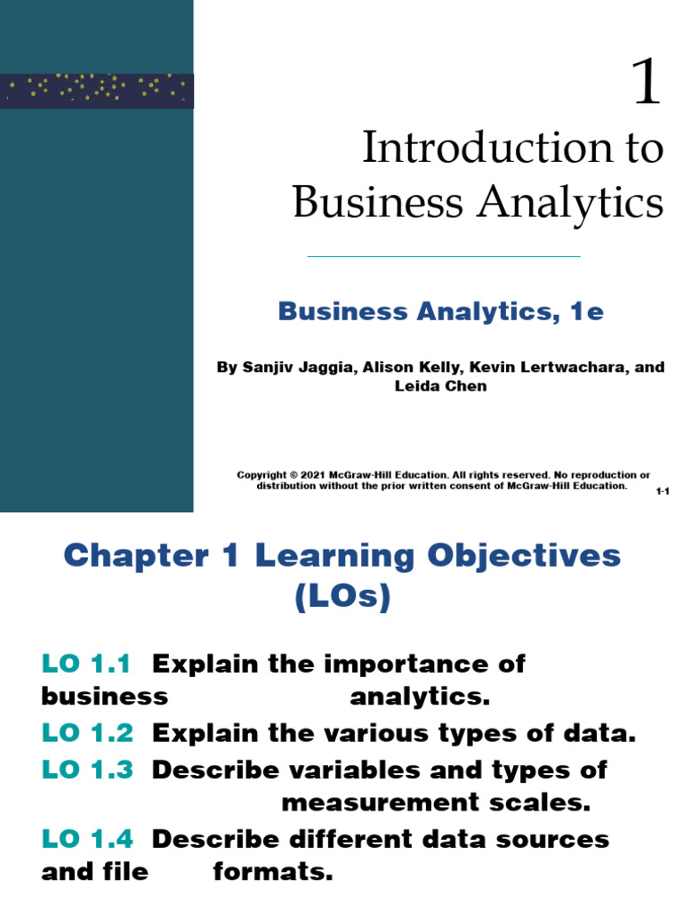 Jaggia BA 1e Chap001 PPT | PDF | Analytics | Level Of Measurement