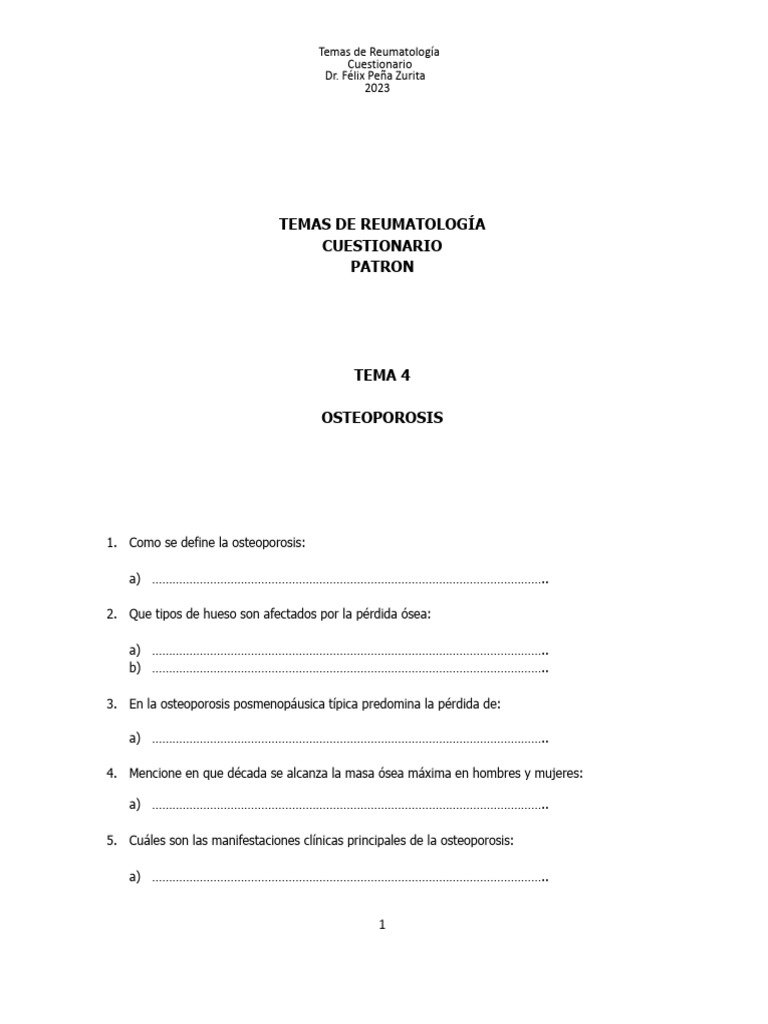 3 Osteoporosis Cuest Blanco | PDF | Terapia de reemplazamiento de hormonas | Especialidades Medicas