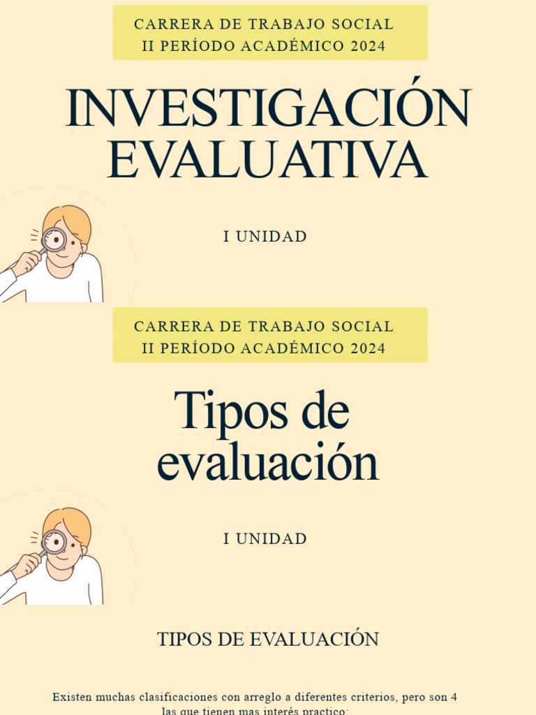 PRESENTACION 4_Tipos de evaluacion_ II PAC 2024 | Descargar gratis PDF | Evaluación | Business