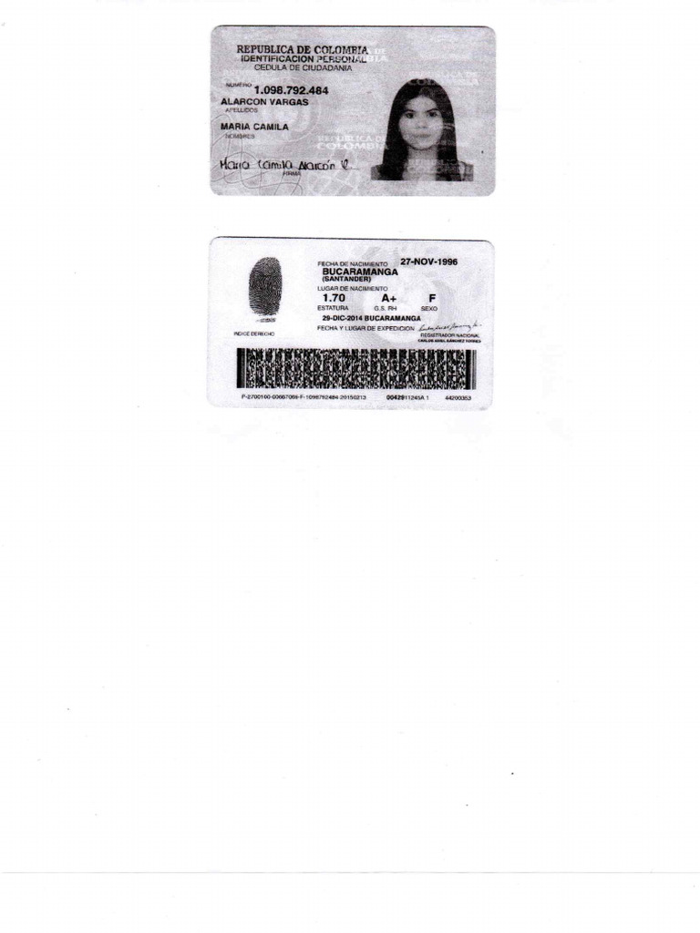 Cédula Camila | PDF