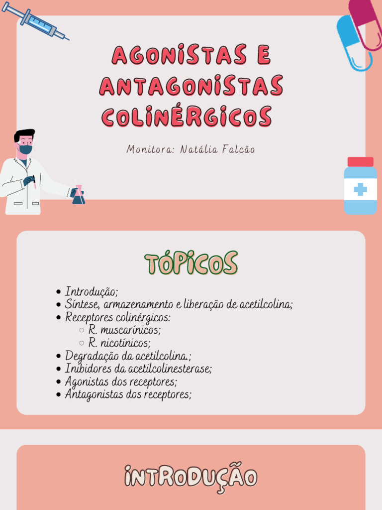 Monitoria - Agonistas e Antag Colinérgicos | PDF | Sinapse | Bioquímica