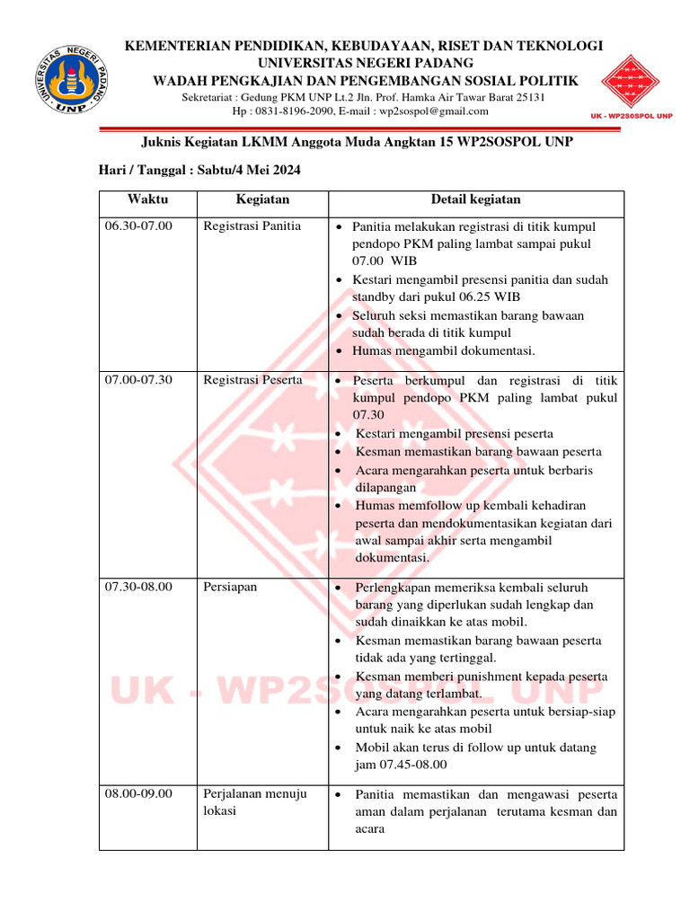 Juknis Kegiatan LKMM Angmud 15 | PDF