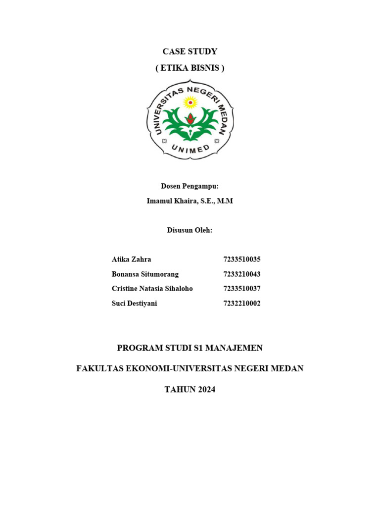 Case Study Etika Bisnis Kelompok 4 | PDF | Bisnis
