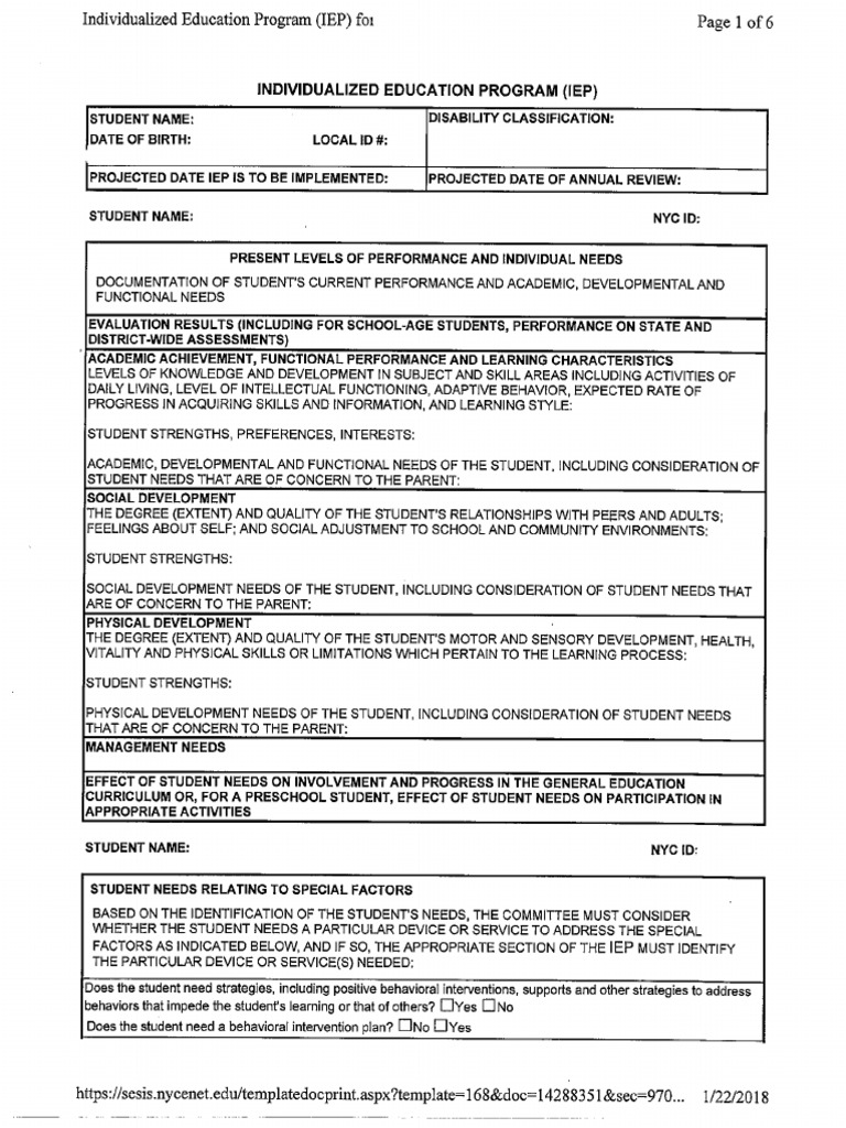 Understanding-Your-Childs-IEP-Blank-IEP | PDF