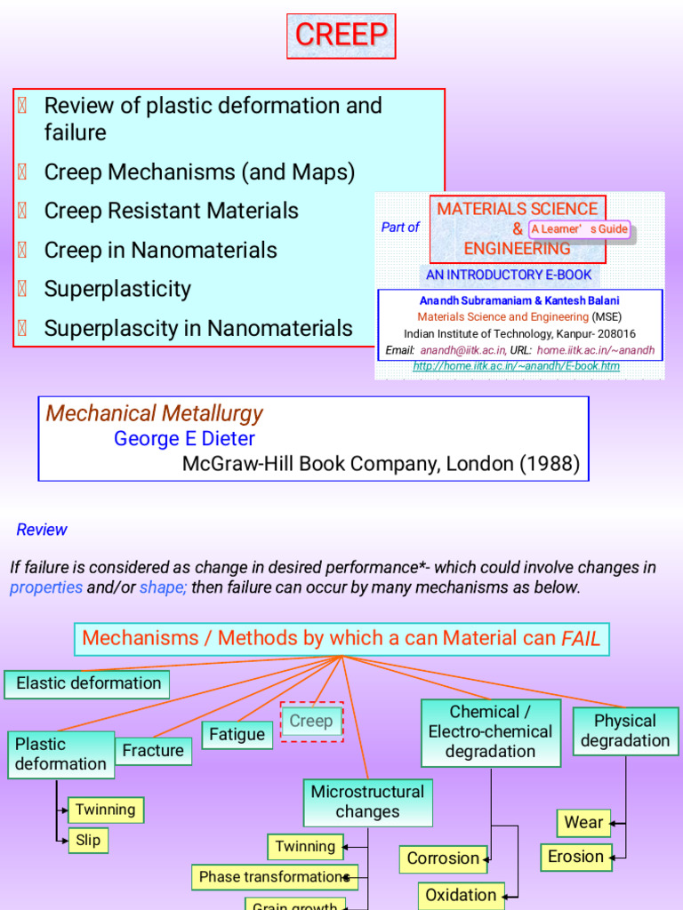 Chapter 9c Creep | PDF | Creep (Deformation) | Plasticity (Physics)