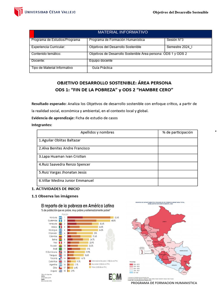 Guía Práctica #03 - ODS VIERNES | PDF | Pobreza | Pobreza e indigencia
