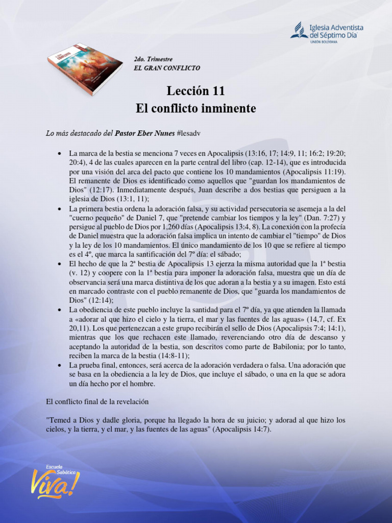 Lección 11 ESP | PDF | Libro de revelación | Jesús