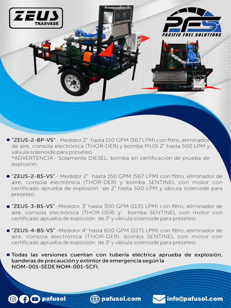 Equipos ZEUS para Trasvase de Diesel | PDF