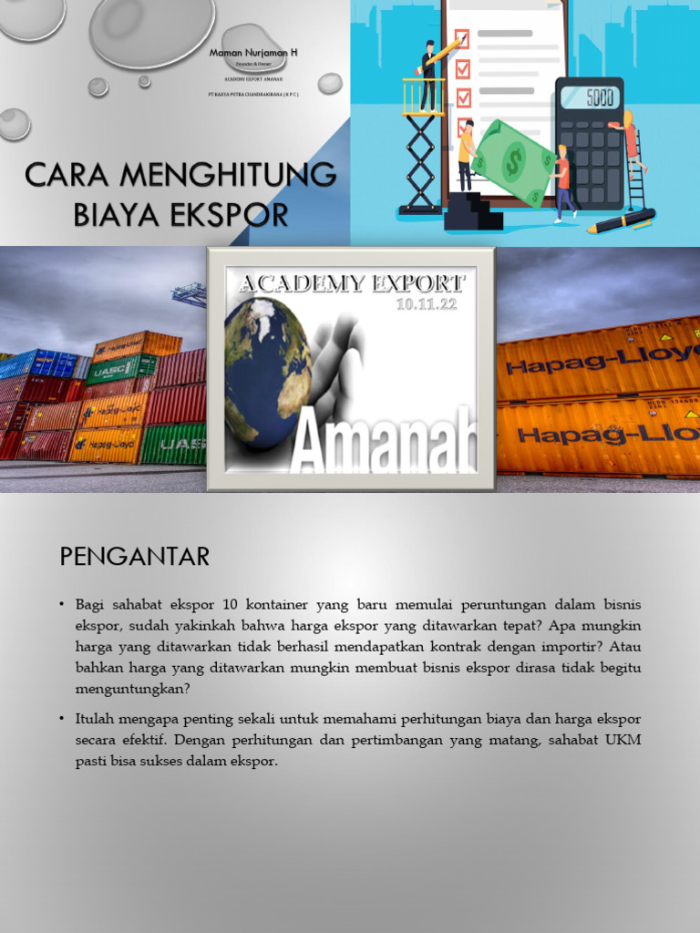 Cara Menghitung Biaya Ekspor | PDF