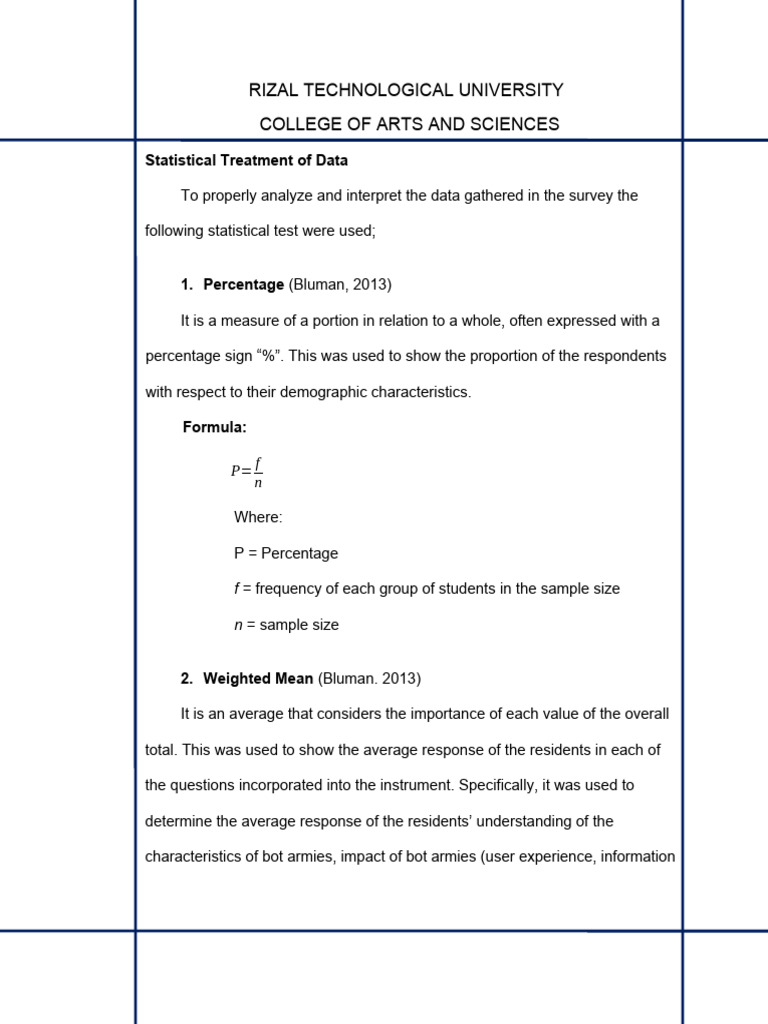 Statistical Treatment of Data | Download Free PDF | Statistics | Applied Mathematics