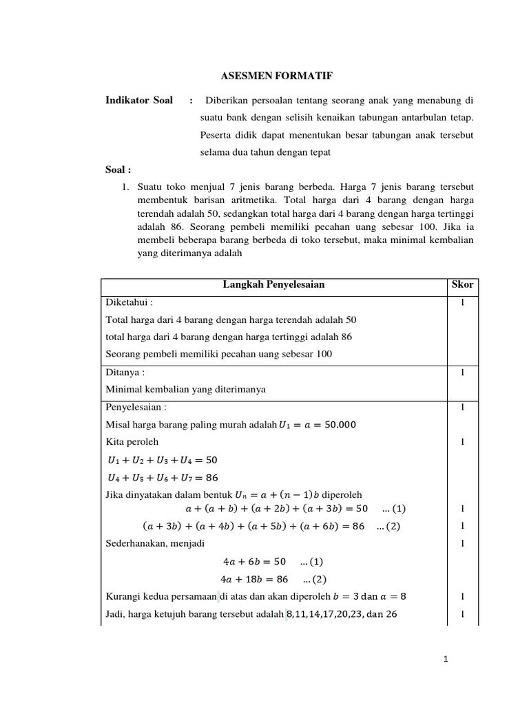 Asesmen Formatif SMA | PDF