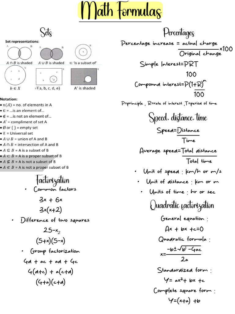 Maths Formulas | Download Free PDF | Quartile | Triangle