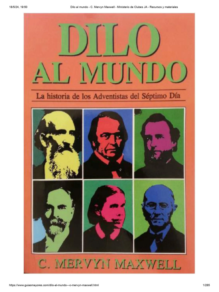 Dilo Al Mundo - C. Mervyn Maxwell - Ministerio de Clubes JA - Recursos y Materiales | PDF ...