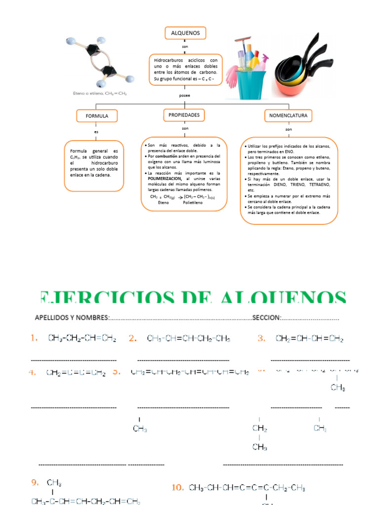 Usos y Propiedades de los Alquenos | PDF | Alqueno | Etileno
