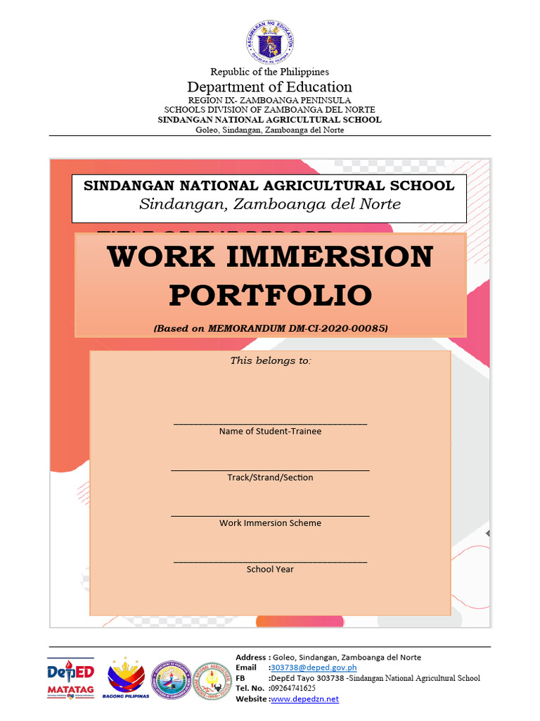 Work Immersion Portfolio | PDF