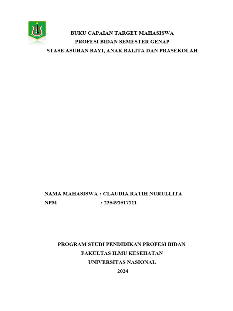Capaian Target Mahasiswa Kebidanan 2024 | PDF