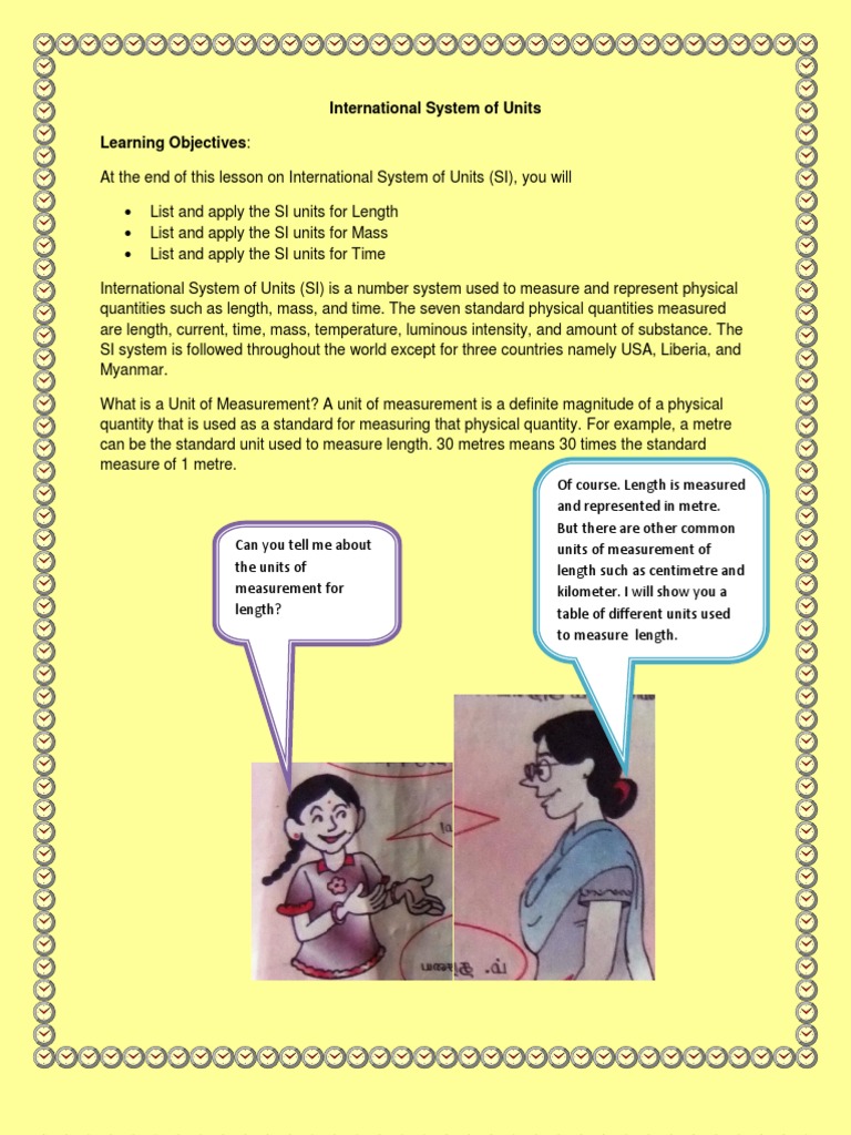 SI Units: Length, Mass, and Time Guide | PDF | Units Of Measurement ...