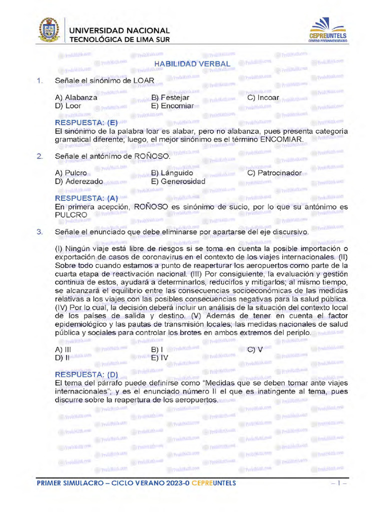 1er Simul 2023 0 Soluc | PDF