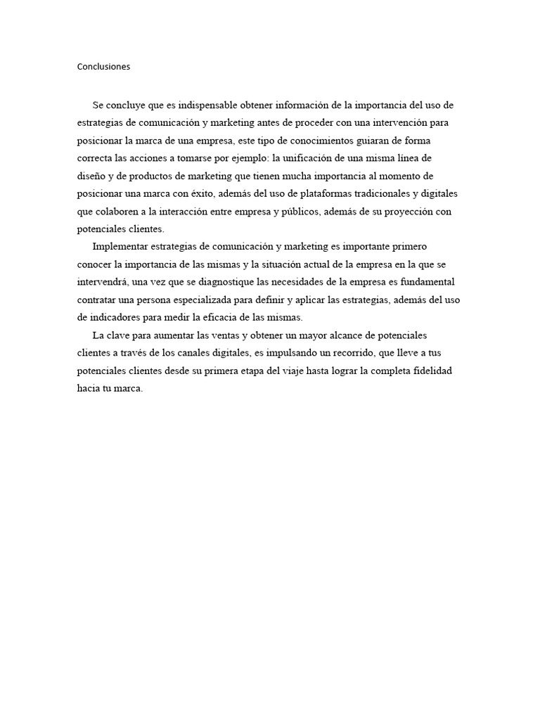 Conclusiones | PDF