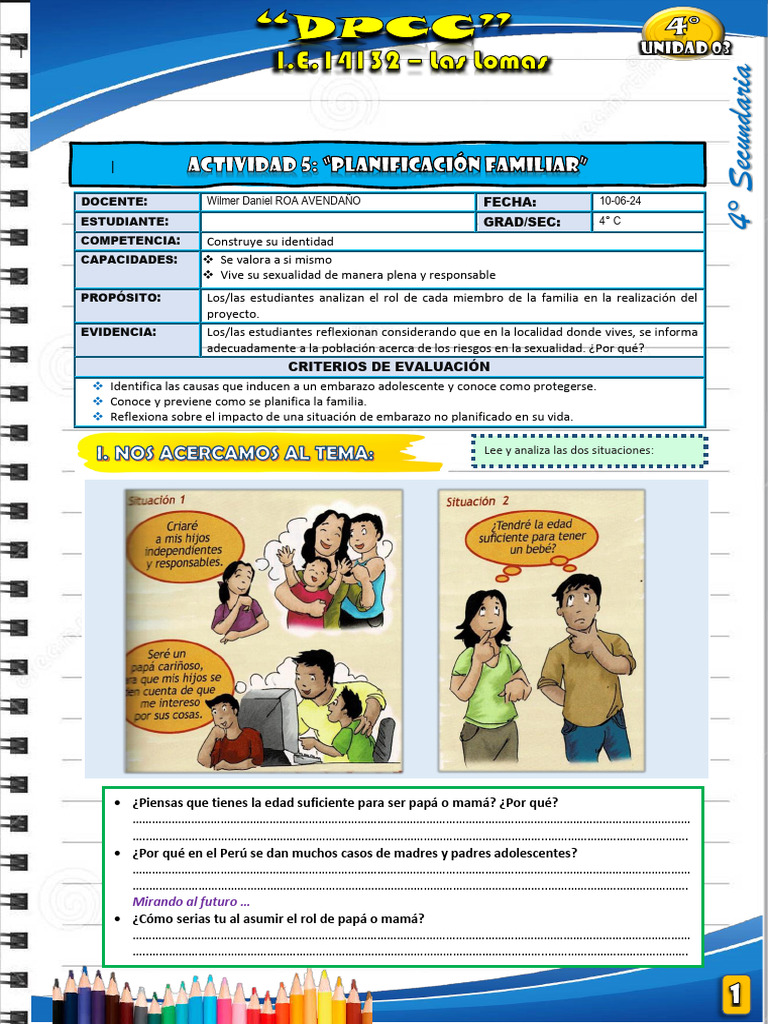 4° DPCC -ACTV.05-UNID.3 Ficha de Trabajo | PDF