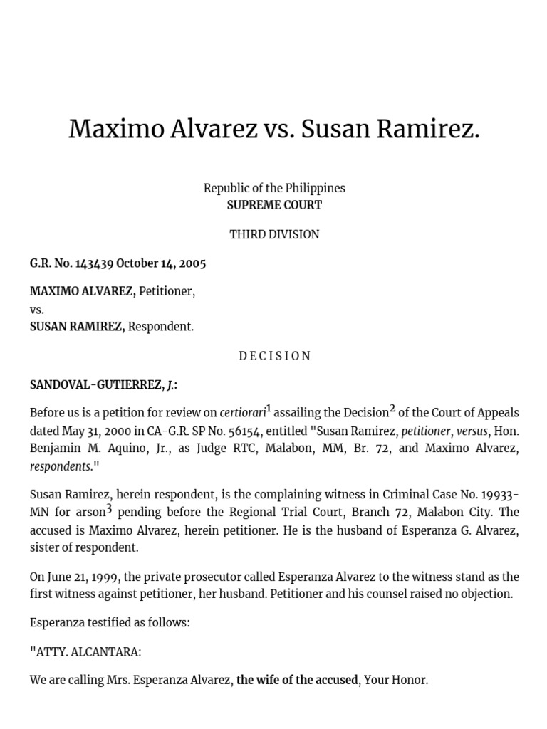 27-Maximo Alvarez vs. Susan Ramirez. | PDF | Crimes | Crime & Violence