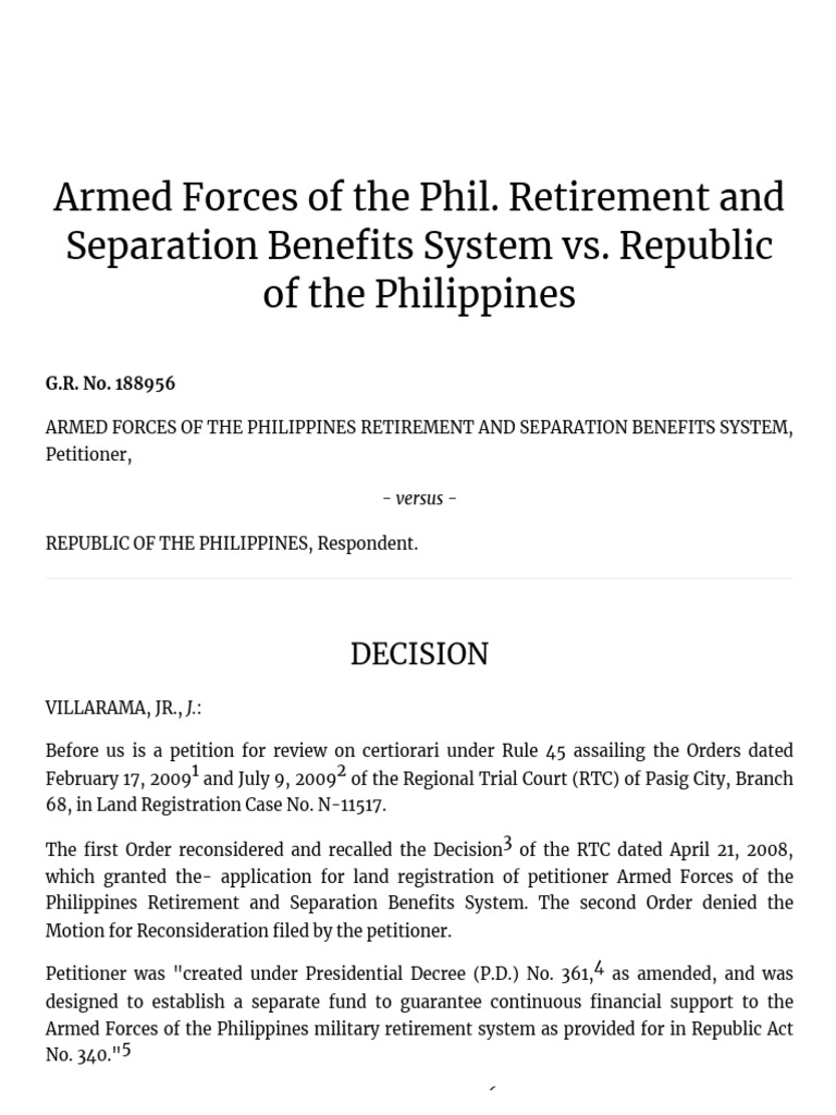 26-Armed Forces of The Phil. Retirement and Separation Benefits System ...