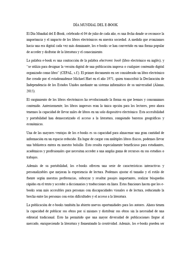 Día Mundial Del Ebook | PDF Día Mundial Del Ebook | PDF