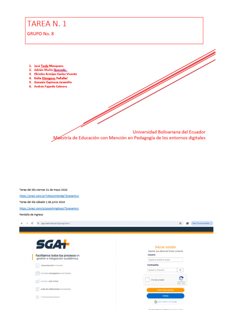 TAREA No 1 - GRUPO 8 | PDF