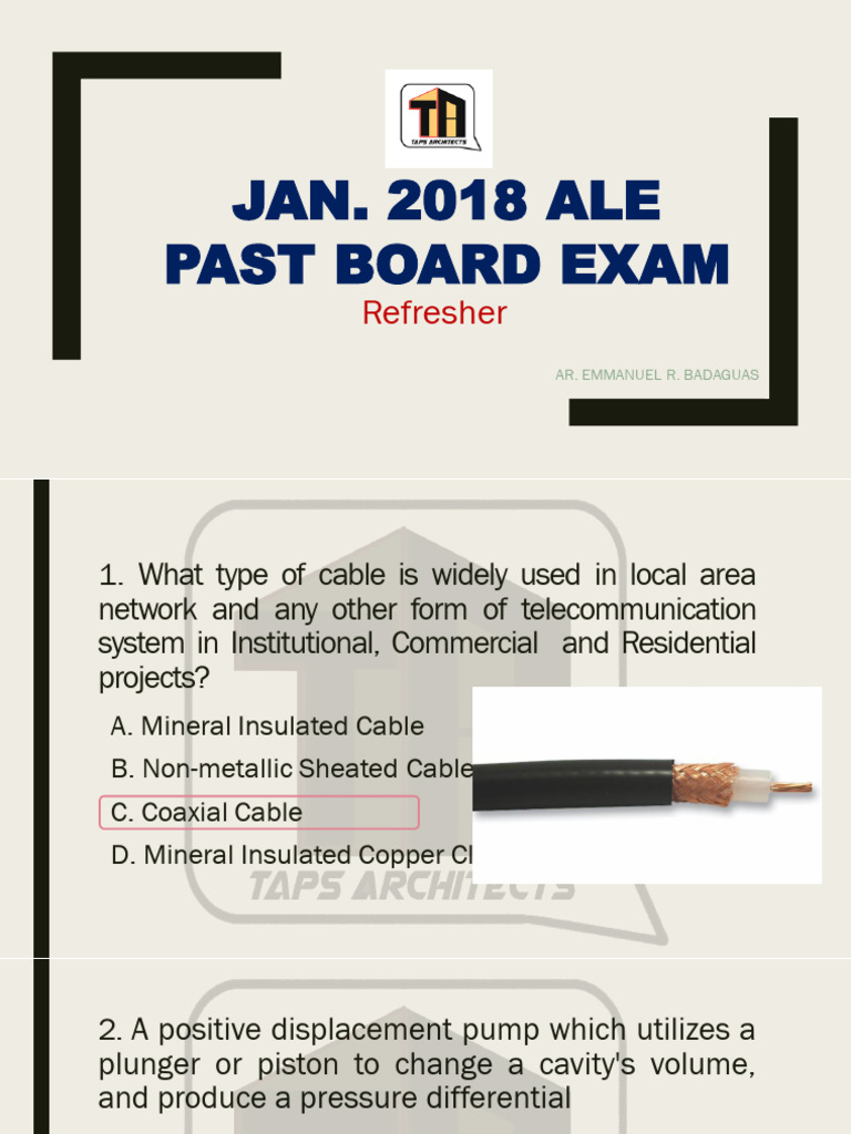 Jan. 2018 Past Board Exam Presentation Refresher | PDF | Welding ...