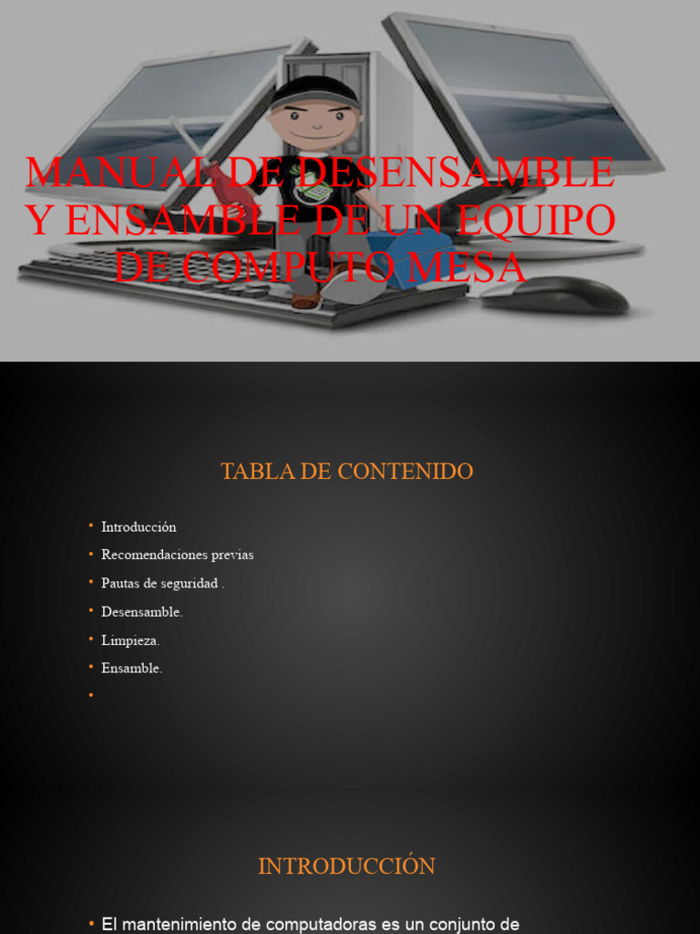 Manual de Desensamble y Ensamble Mesa | PDF | Ingeniería Informática ...