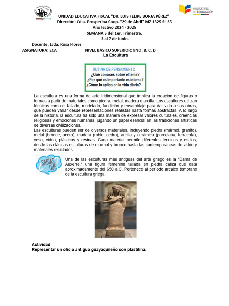 Guia#2 de ECA 9NO-2024-1Trim. | PDF | Arte | Religión y espiritualidad