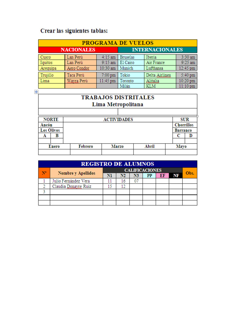 Ejem 009 Practica Crear Tablas - Imagen | PDF