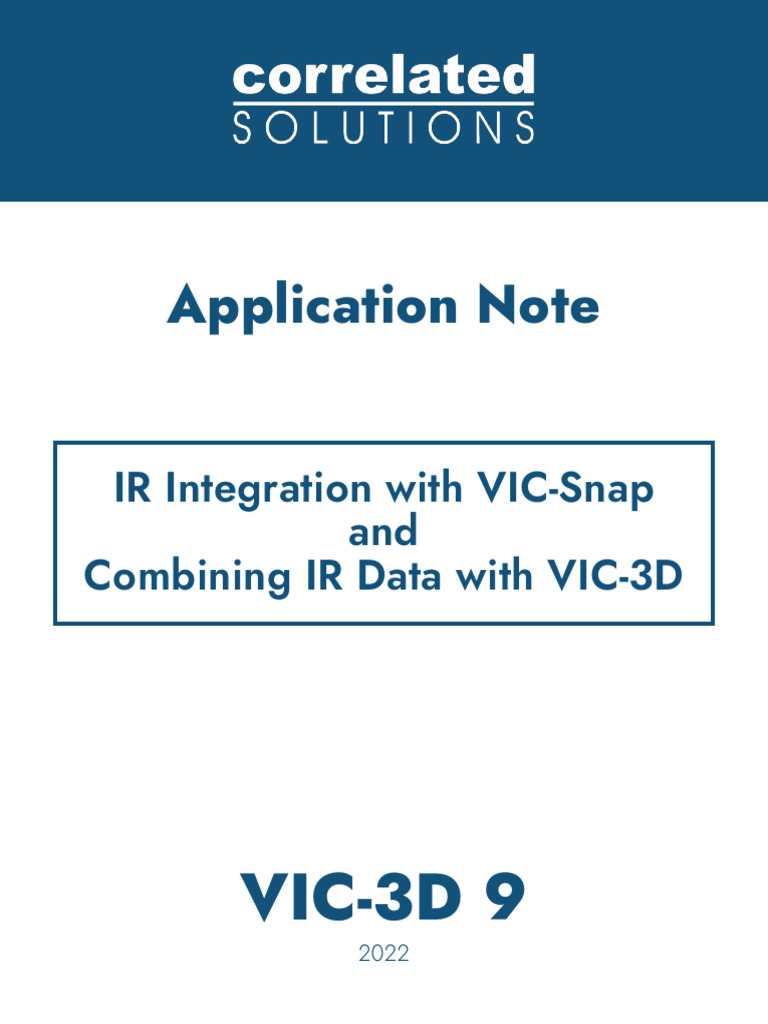 FLIR Integration With Vic-3D and Vic-Snap | PDF | Camera | Infrared