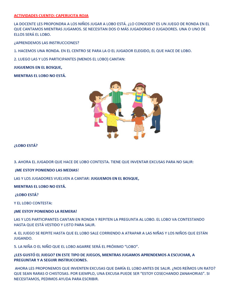 Actividades Cuento Caperucita Roja | Descargar gratis PDF | Cuentos ...