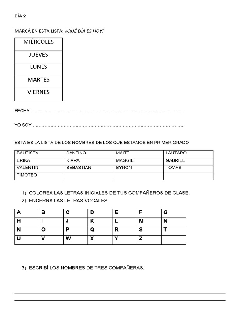 Actividades de Aprendizaje para Primer Grado | PDF