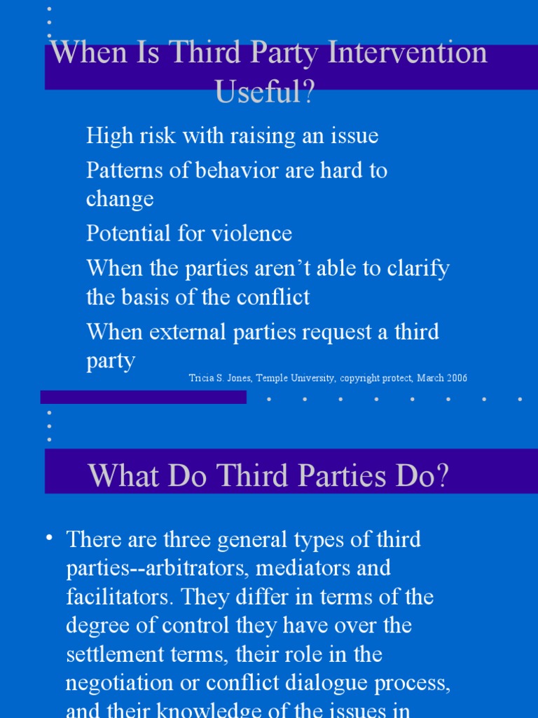 When Is Third Party Intervention Useful? | PDF | Mediation | Facilitator